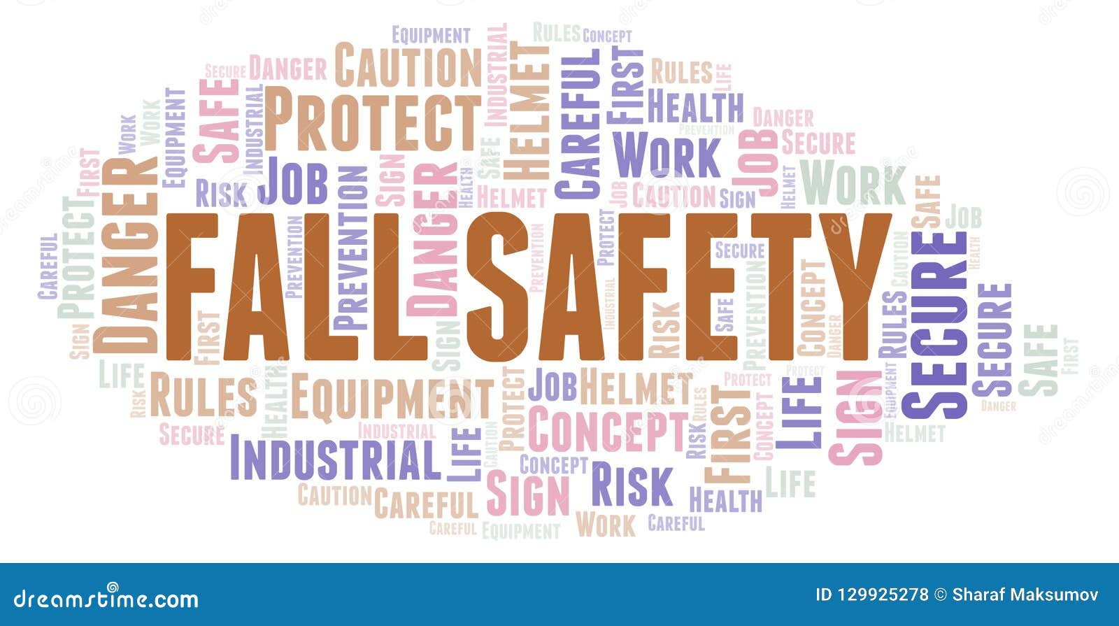 Fall Safety word cloud. stock illustration. Illustration of rules ...