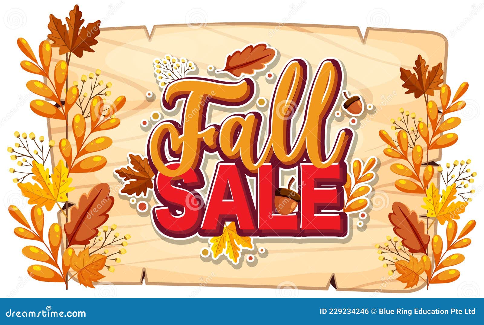Fall sale banner template stock vector. Illustration of media - 229234246