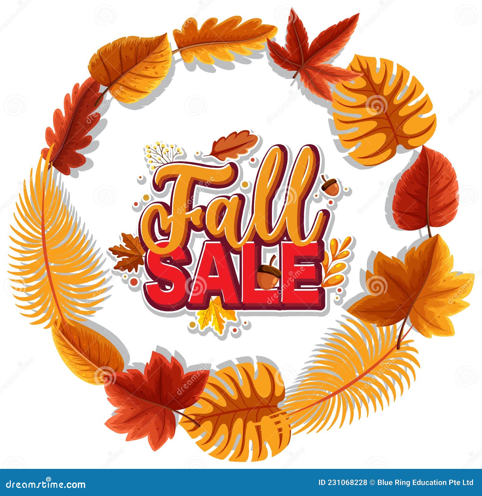 Fall sale banner template stock vector. Illustration of promo - 231068228