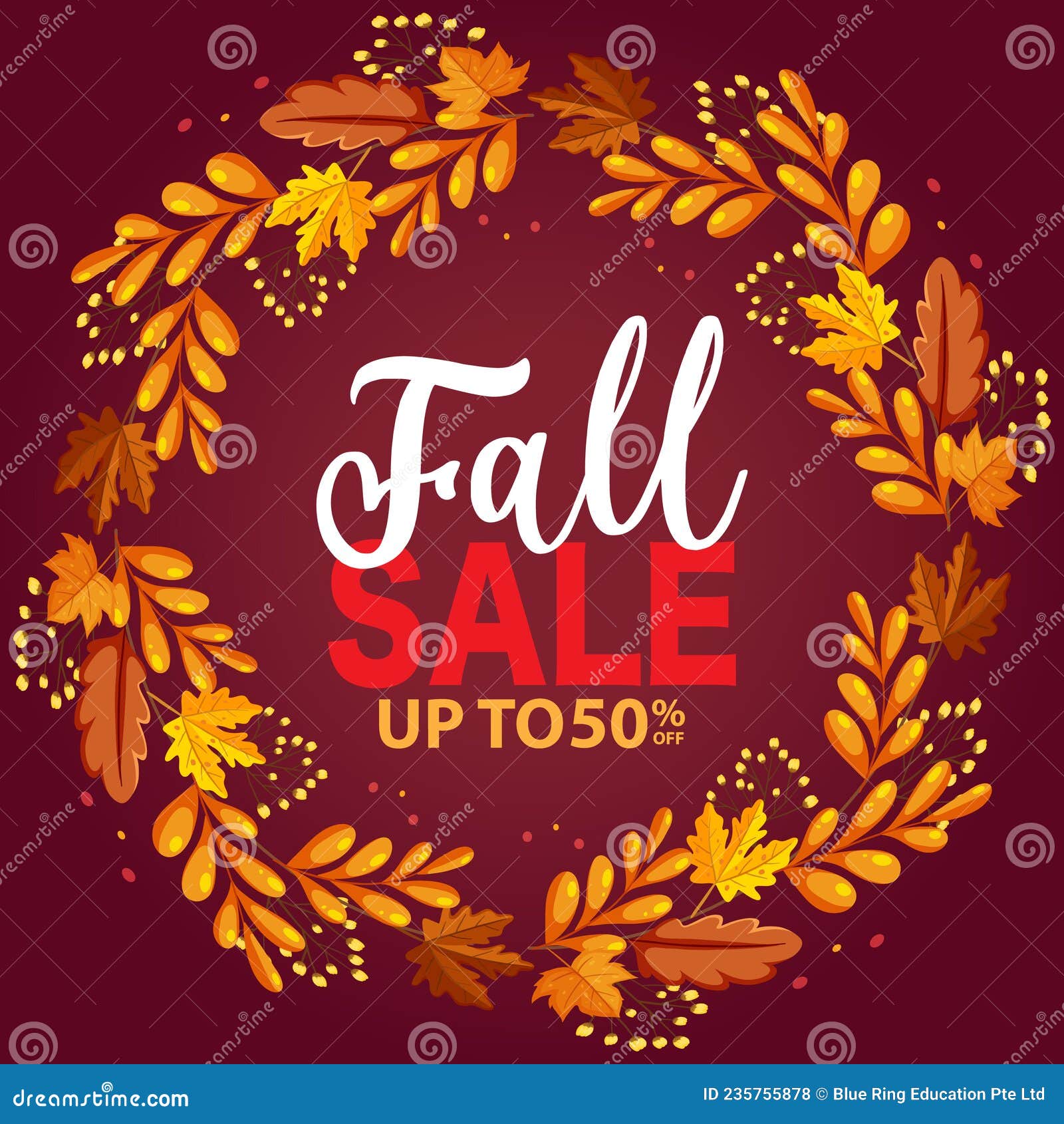 Fall sale banner template stock vector. Illustration of autumn - 235755878