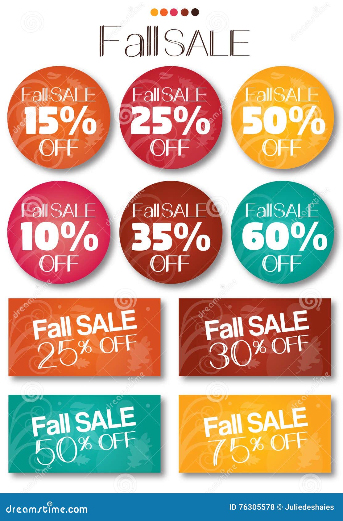 Fall Sale tag set stock vector. Illustration of autumn - 76305578