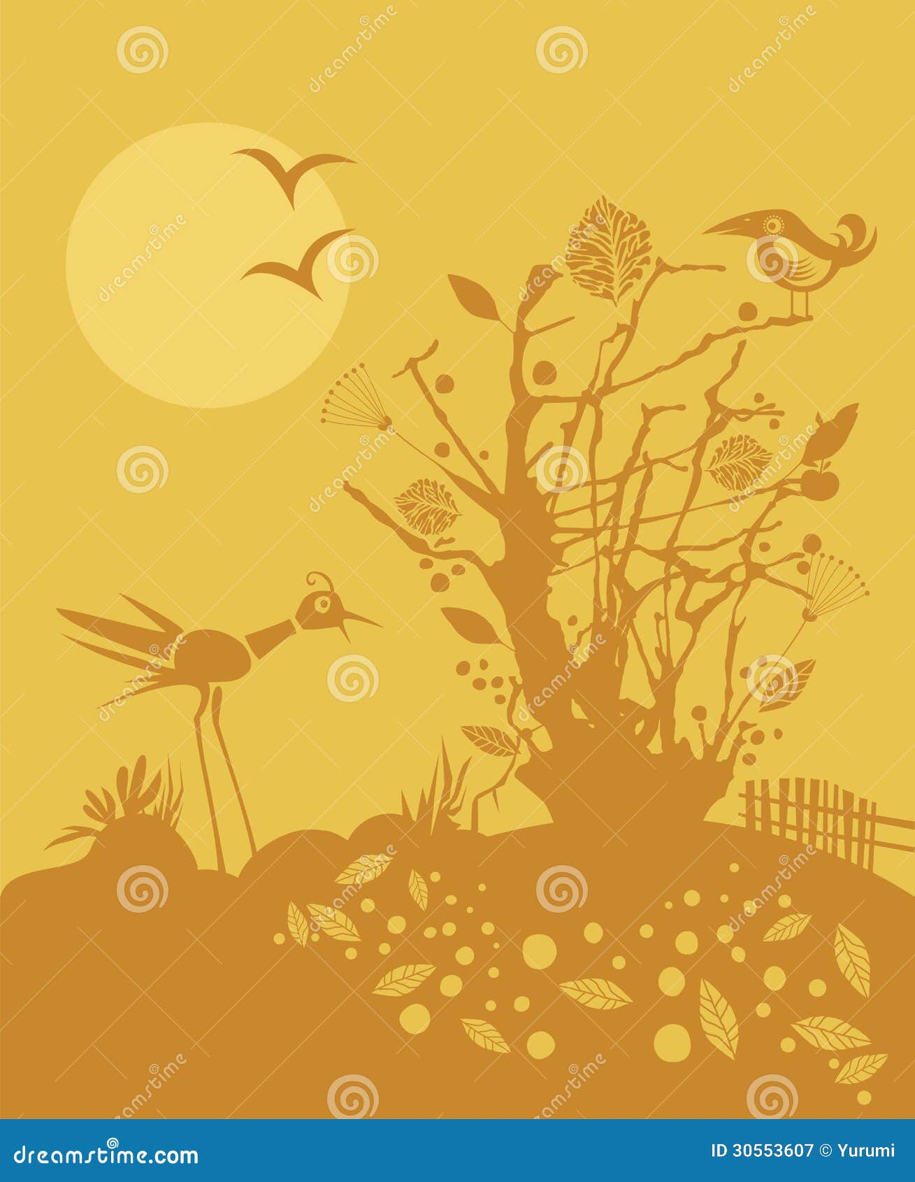 Fall scene stock vector. Illustration of countryside - 30553607