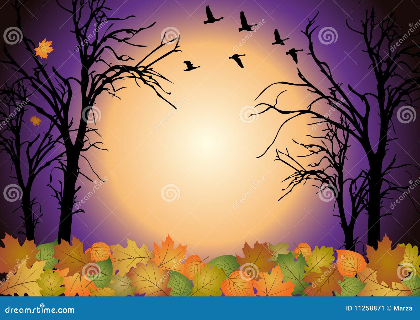 Fall scenery stock vector. Illustration of forest, graphic - 11258871