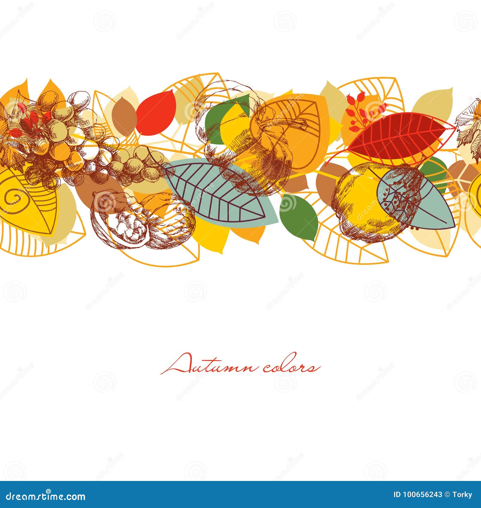 Fall seamless pattern stock vector. Illustration of color - 100656243