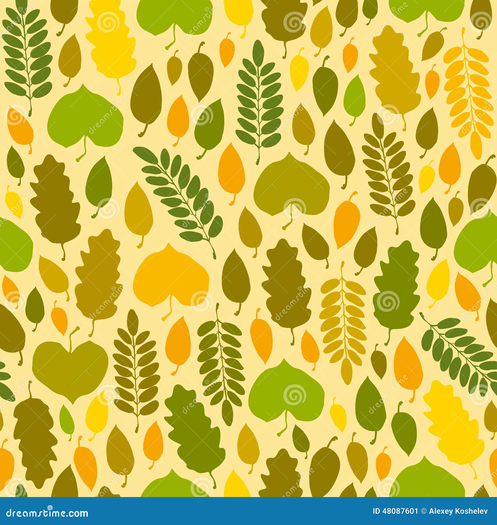Fall seamless texture stock vector. Illustration of leaves - 48087601