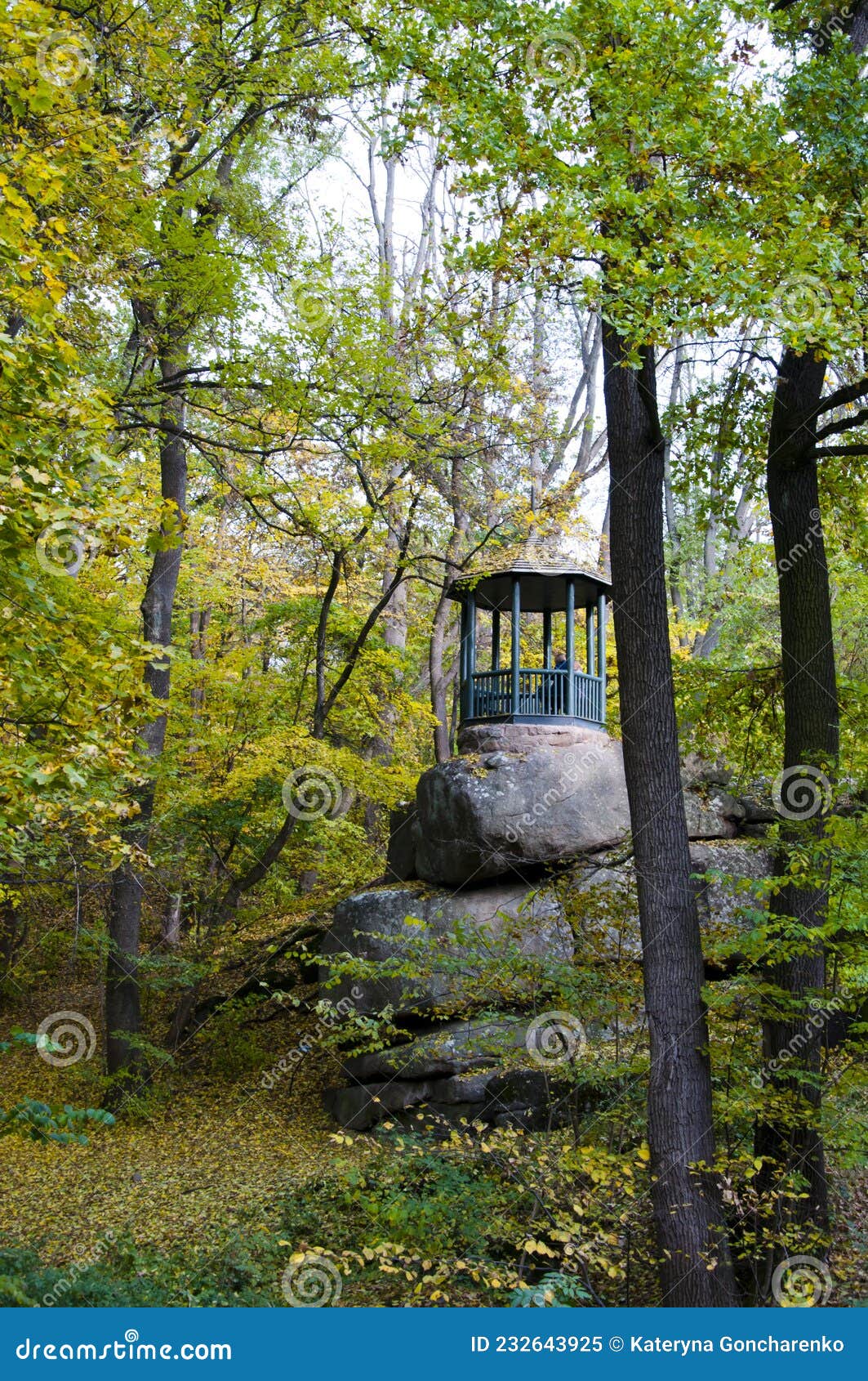 Fall Season with Alcove. Alcove in Autumn Forest Stock Image - Image of ...