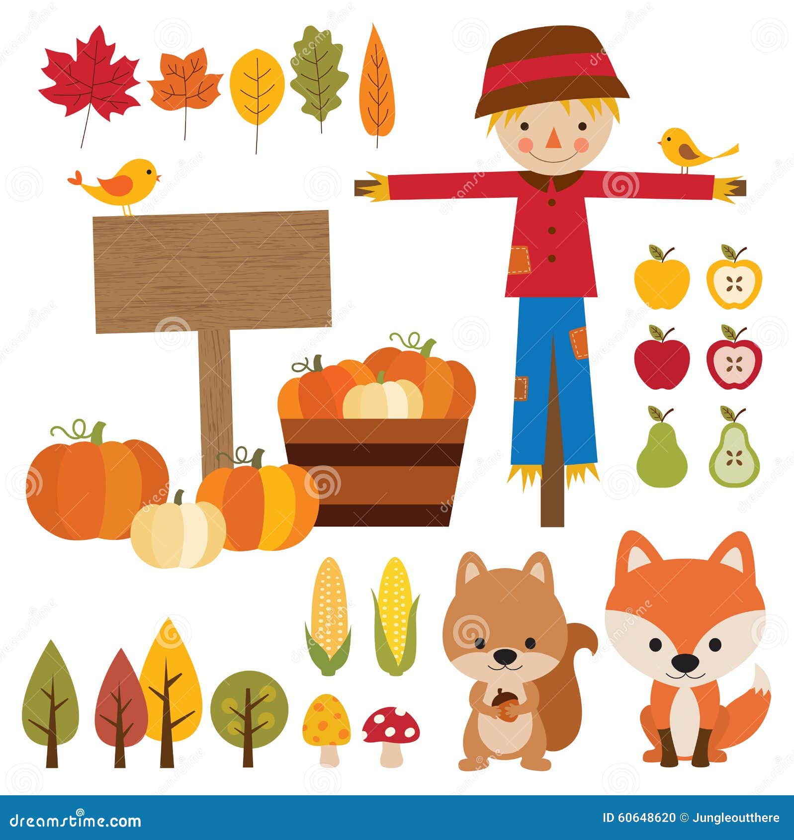 Fall Season Elements Stock Vector Illustration Of Sign 60648620