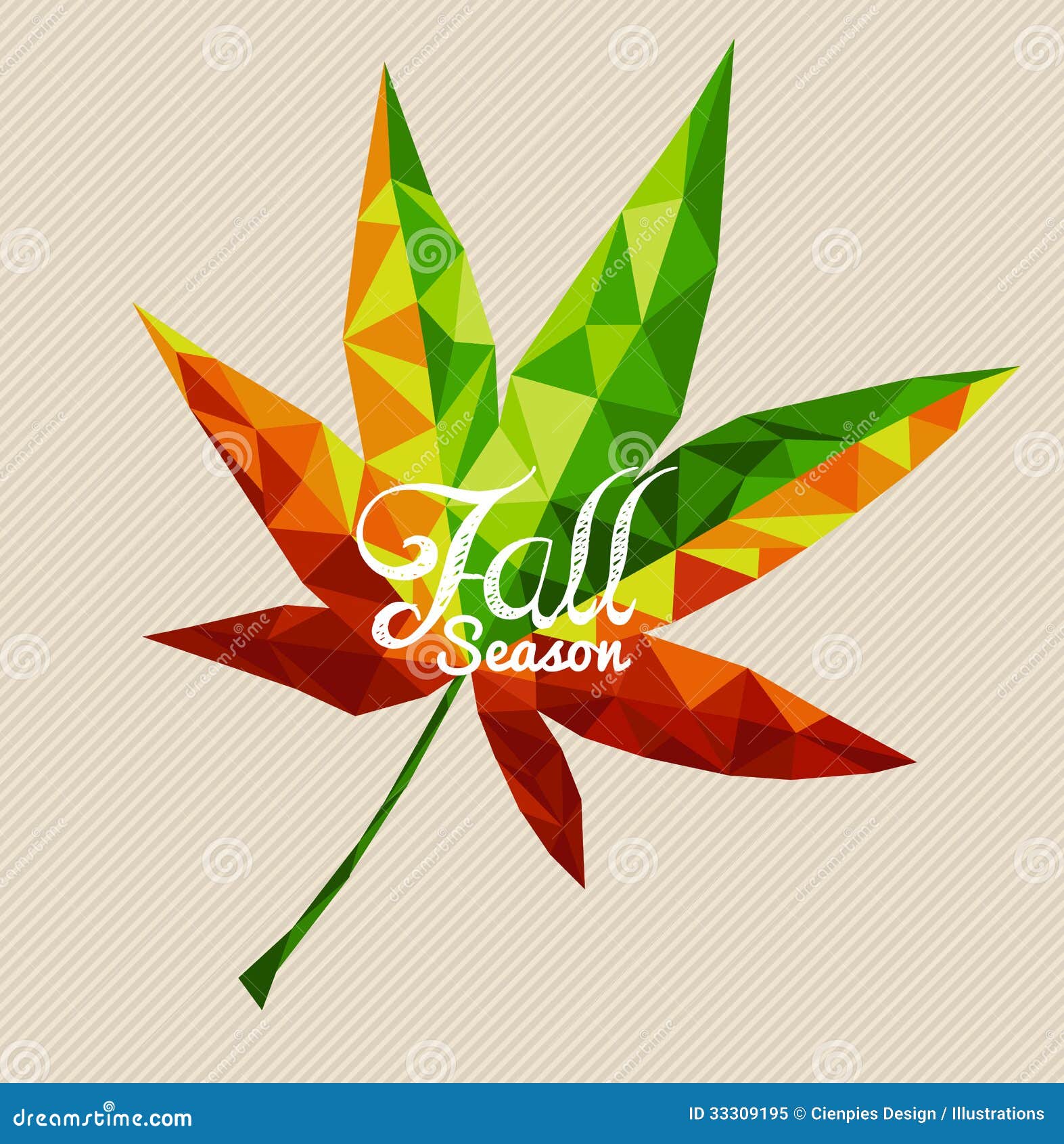 Fall Season Text with Triangles Leaf Shape Background EPS10 File Stock ...
