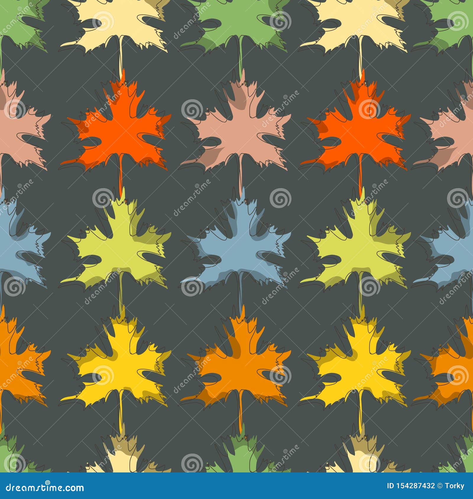 Fall Seasonal Background, Maple Leaf Seamless Pattern Stock Vector ...
