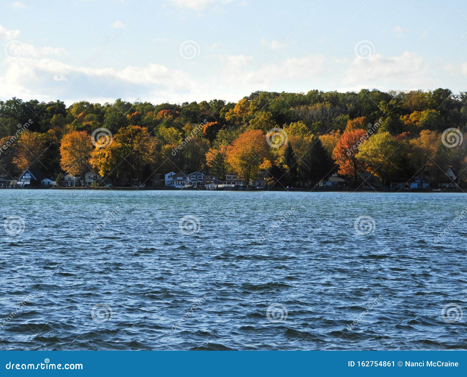Fall Shoreline Colorful on Owasco Lake Auburn NYS Stock Image - Image ...