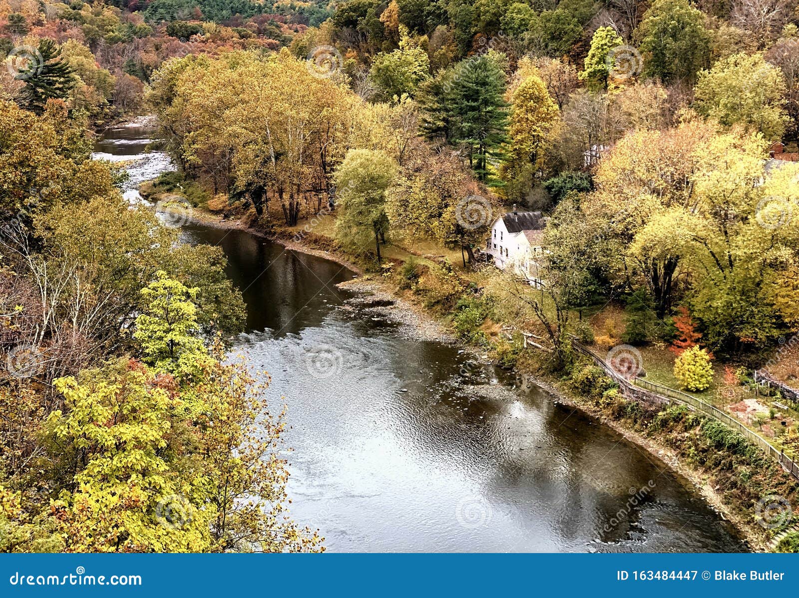 Autumn in small town USA stock image. Image of fall - 163484447