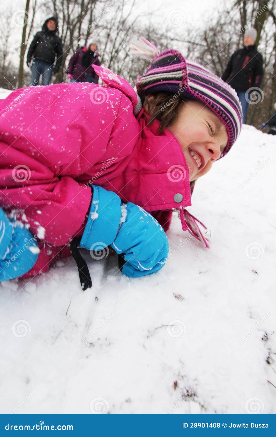 Fall in the snow stock photo. Image of slide, children - 28901408