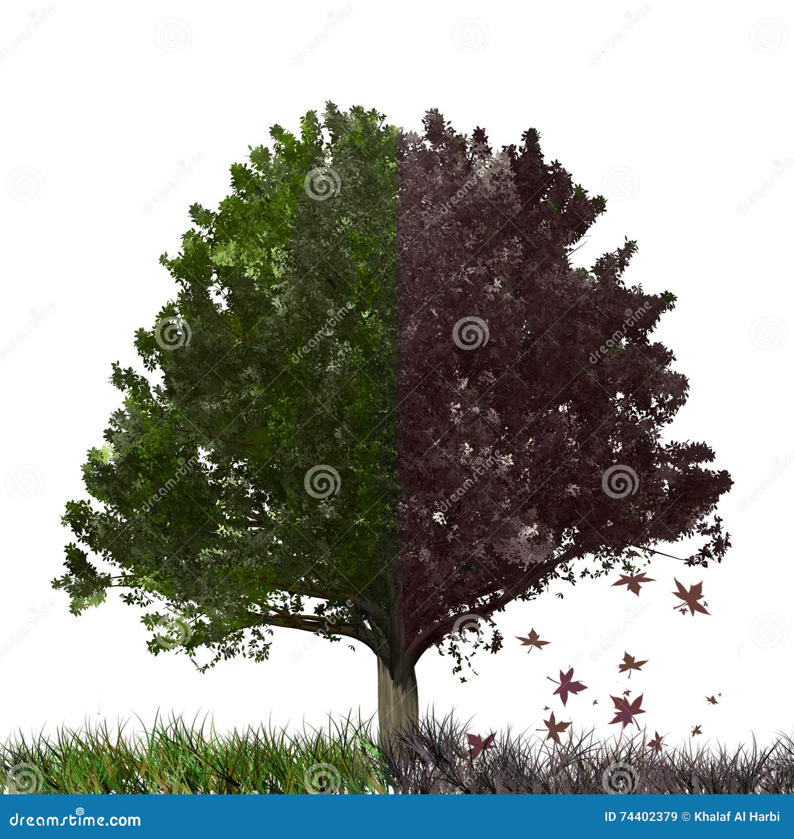 The autumn and Spring stock illustration. Illustration of tree - 74402379