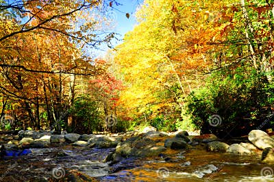 Fall stream stock photo. Image of smokey, rocks, mountains - 24574386