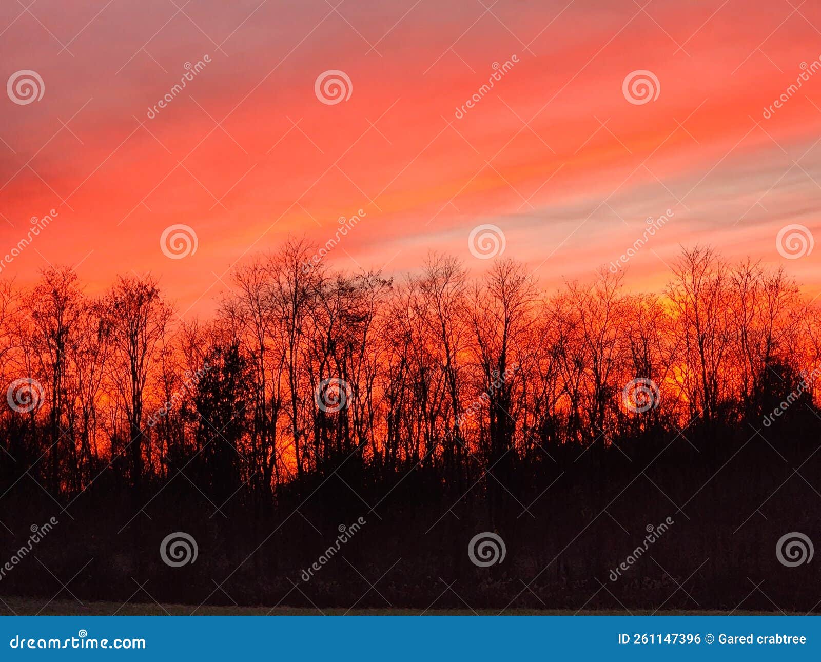 Fall sunset Kentucky stock photo. Image of afterglow - 261147396