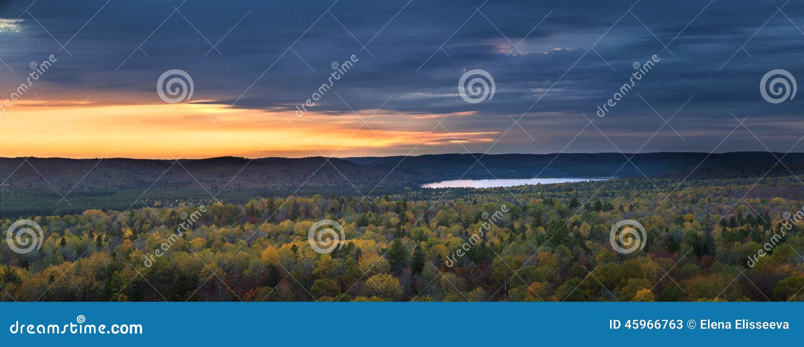 Fall sunset in wilderness stock image. Image of nature - 45966763