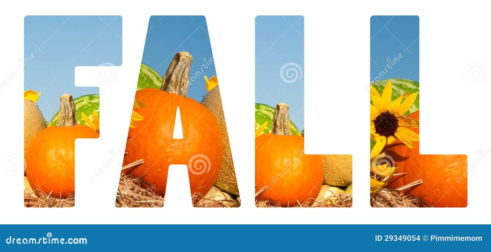 Fall Text with Autumn Harvest, on White Stock Illustration ...