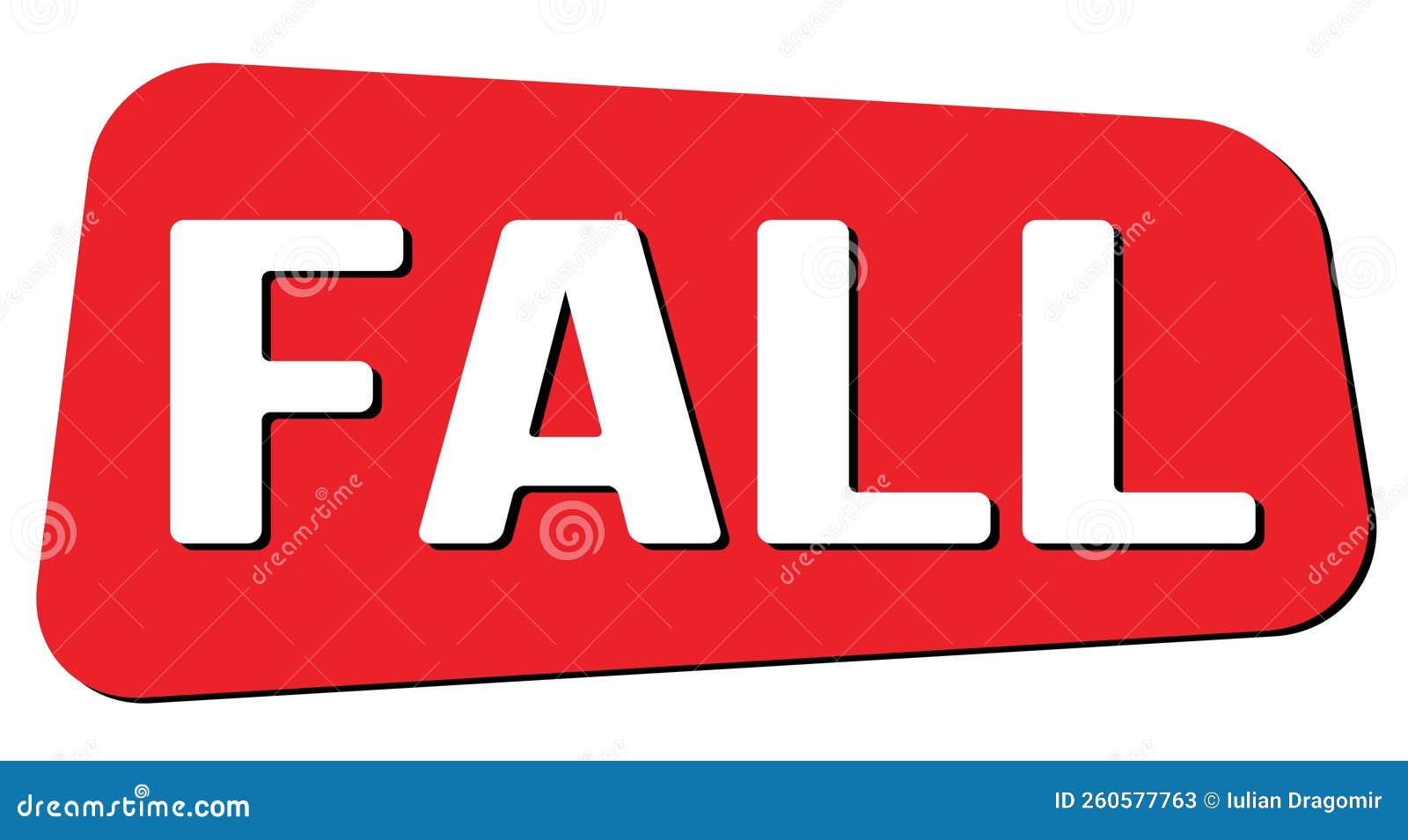 FALL Text on Red Trapeze Stamp Sign Stock Illustration - Illustration ...