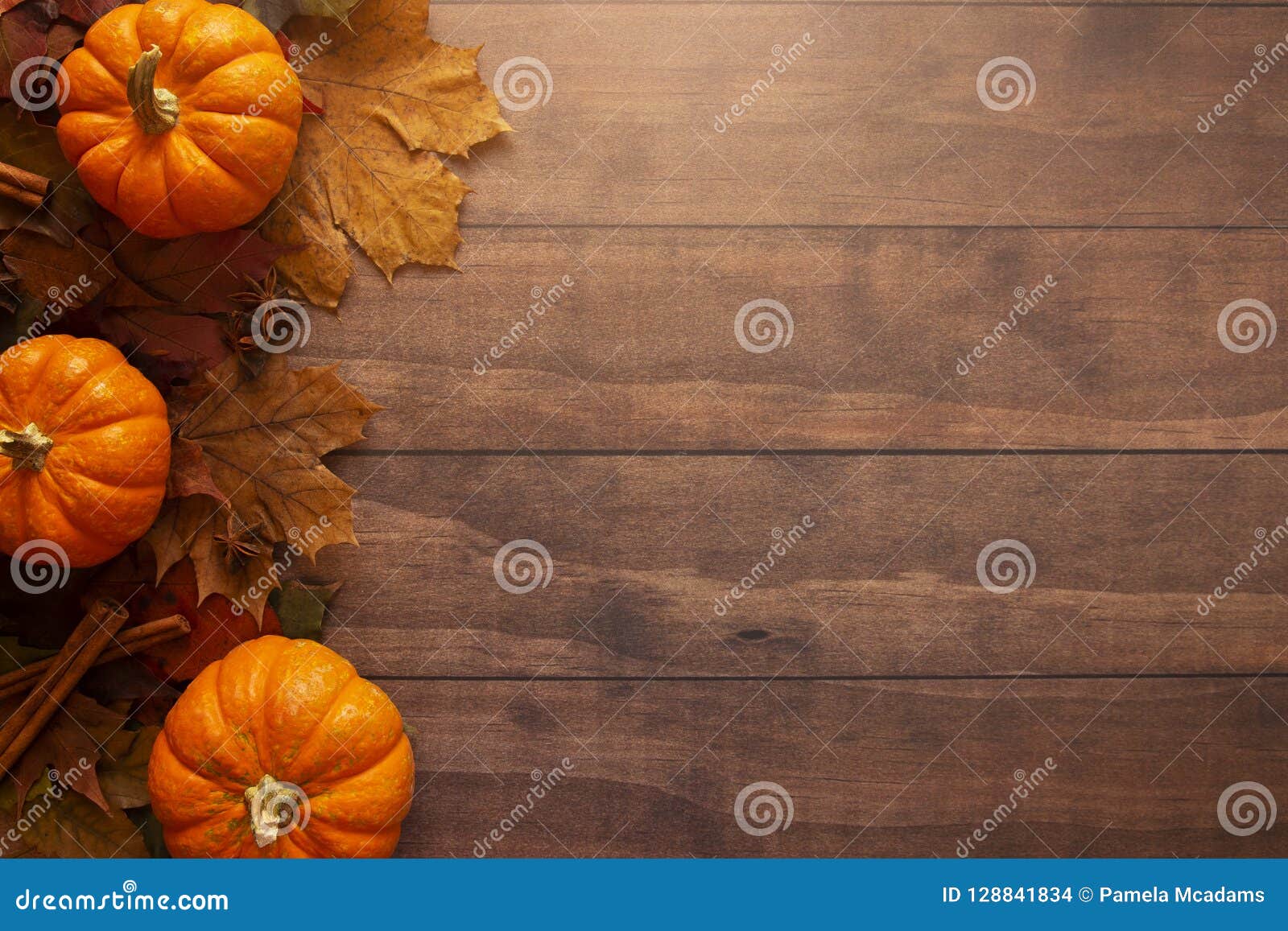 Fall Themed Background on a Wooden Surface Stock Photo - Image of anise ...