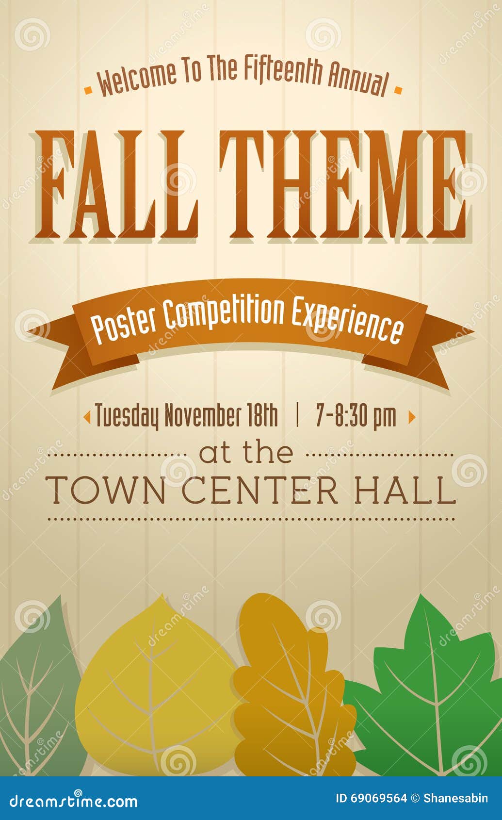 Fall Themed Poster stock vector. Illustration of leaf - 69069564