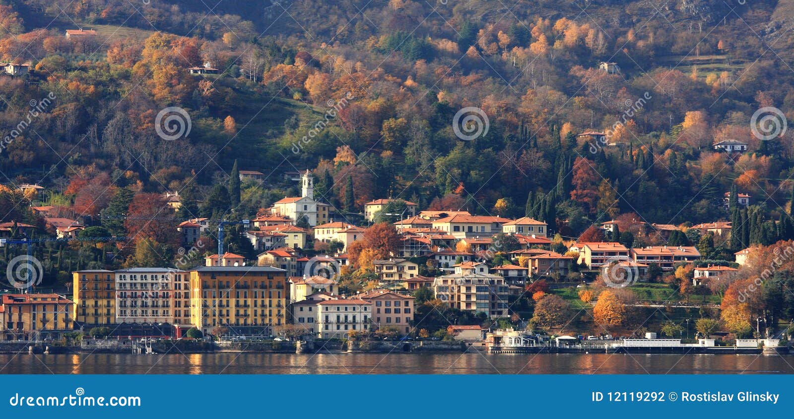 Fall Time on Lake Como in Italy. Stock Photo - Image of panorama ...