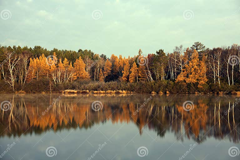 Fall in Tomahawk, Wisconsin Stock Image - Image of reflection, travel ...