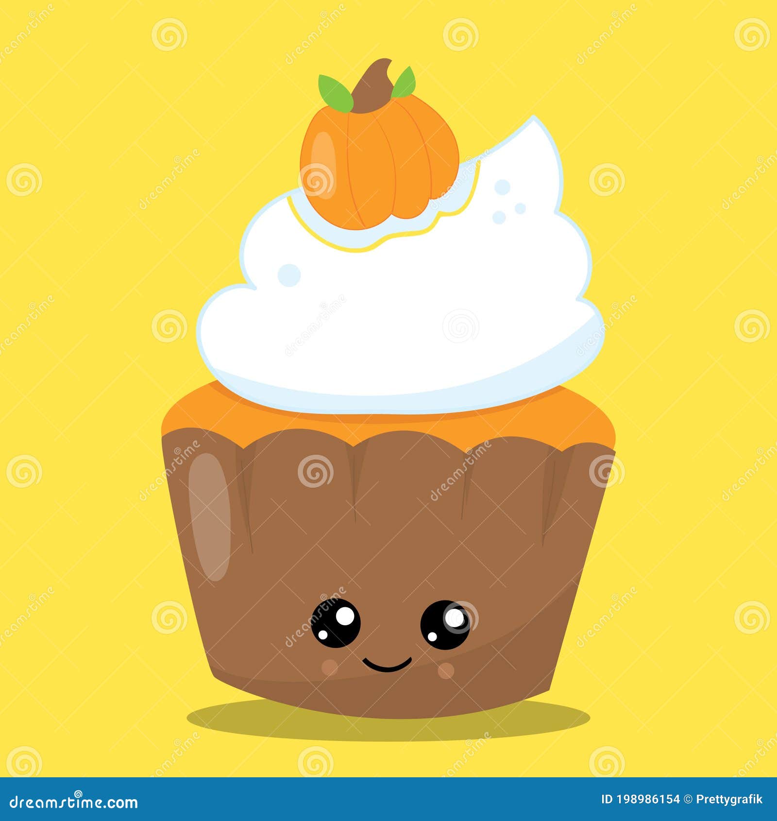 Fall Treats Smiley Cupcake 02 Stock Vector - Illustration of smiley ...