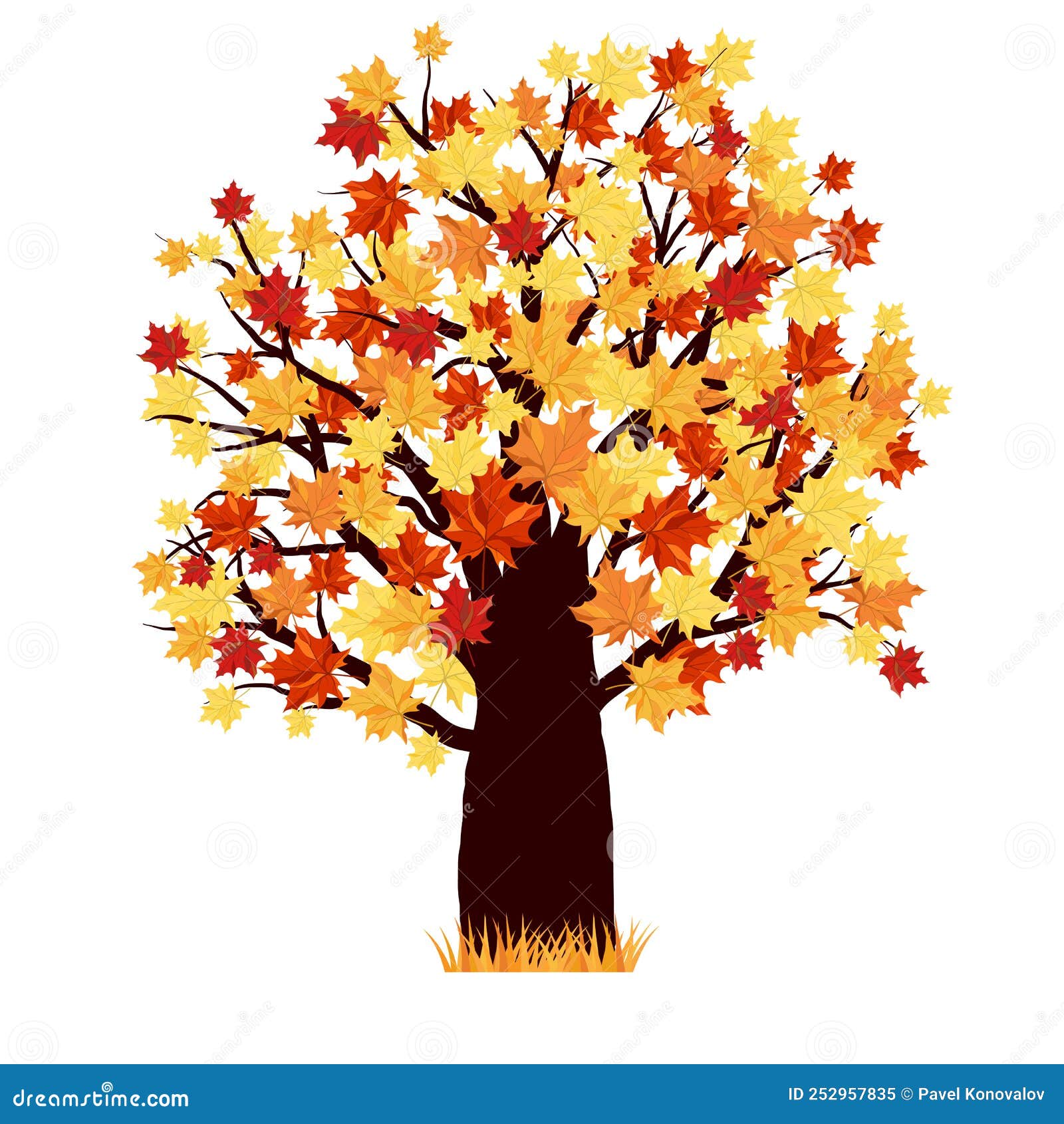 Fall Tree stock vector. Illustration of gold, light - 252957835