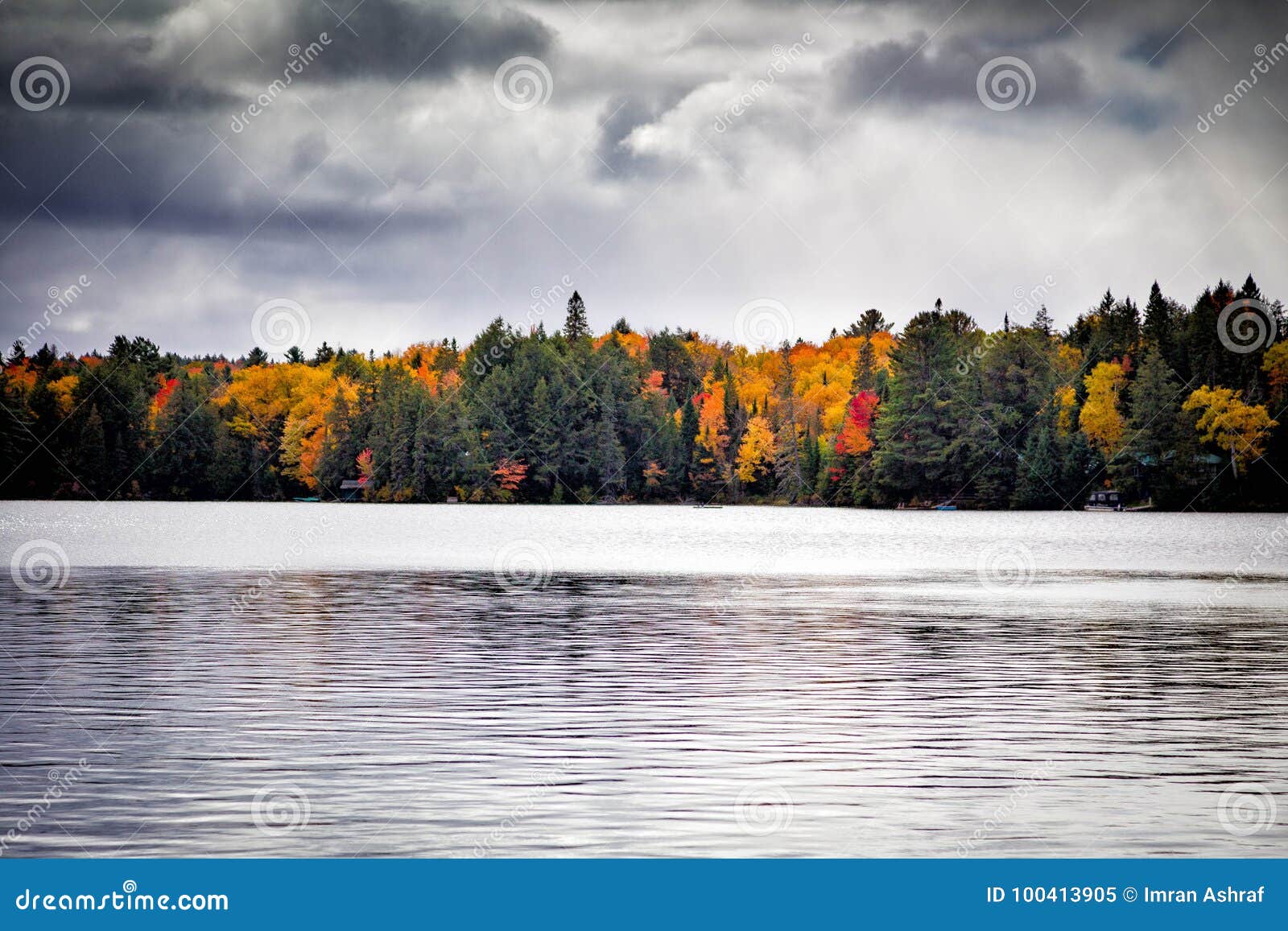 Fall trees with lake stock image. Image of fall, beauty - 100413905