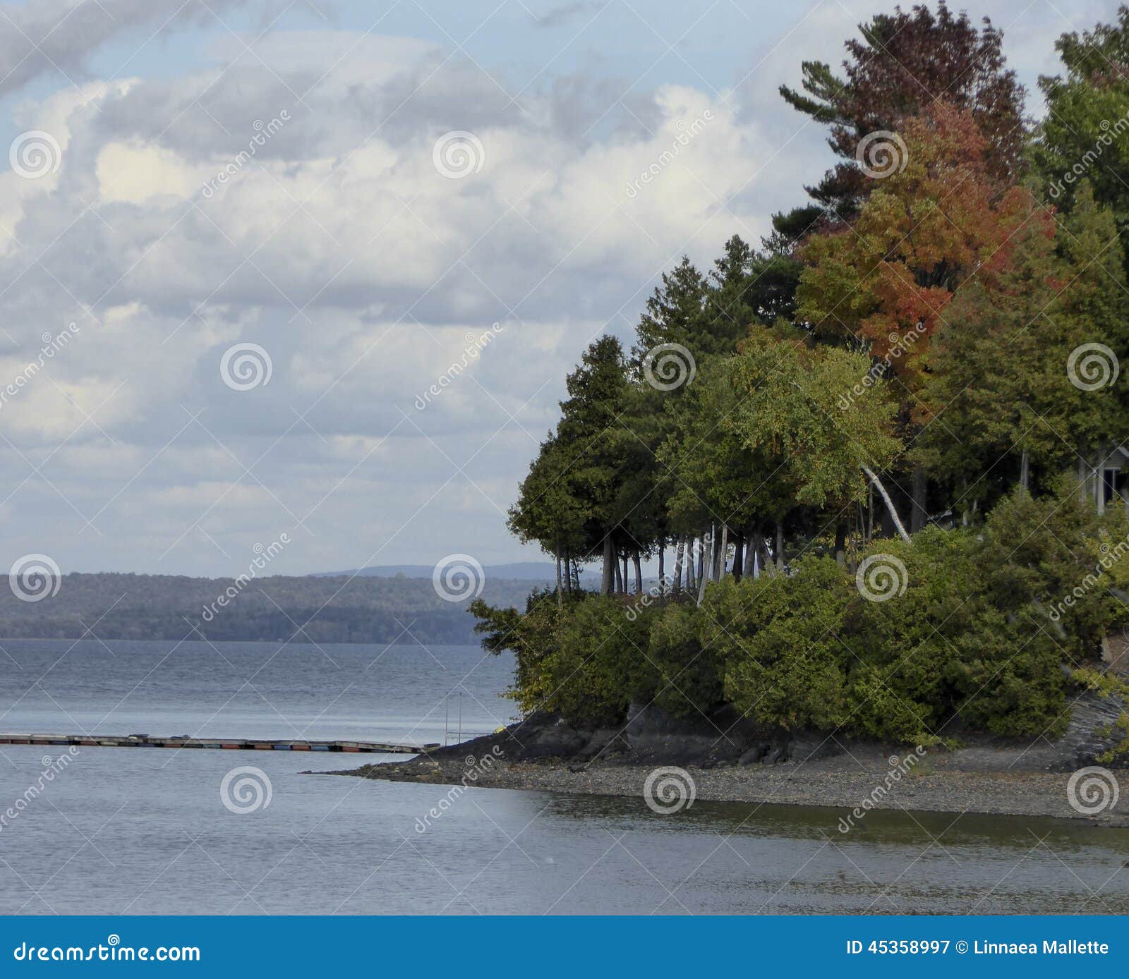 Fall Trees Reflection in Lake Stock Image - Image of clouds, cloudy ...