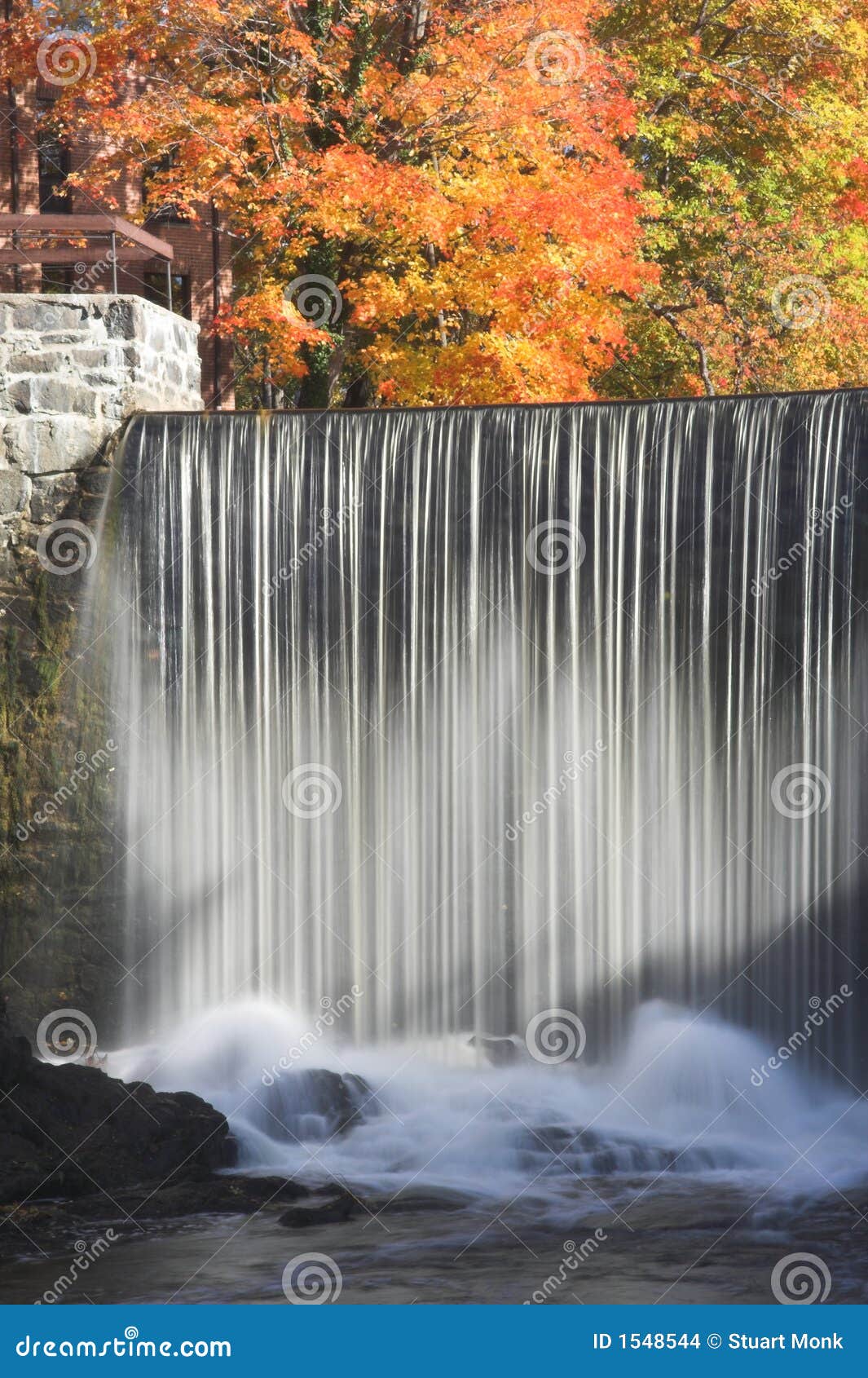 Fall trees and waterfall stock photo. Image of trees, flowing - 1548544