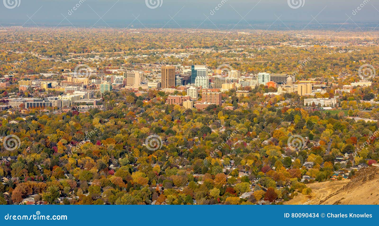 Fall View of Boise Idaho from Above Stock Photo - Image of skyline ...