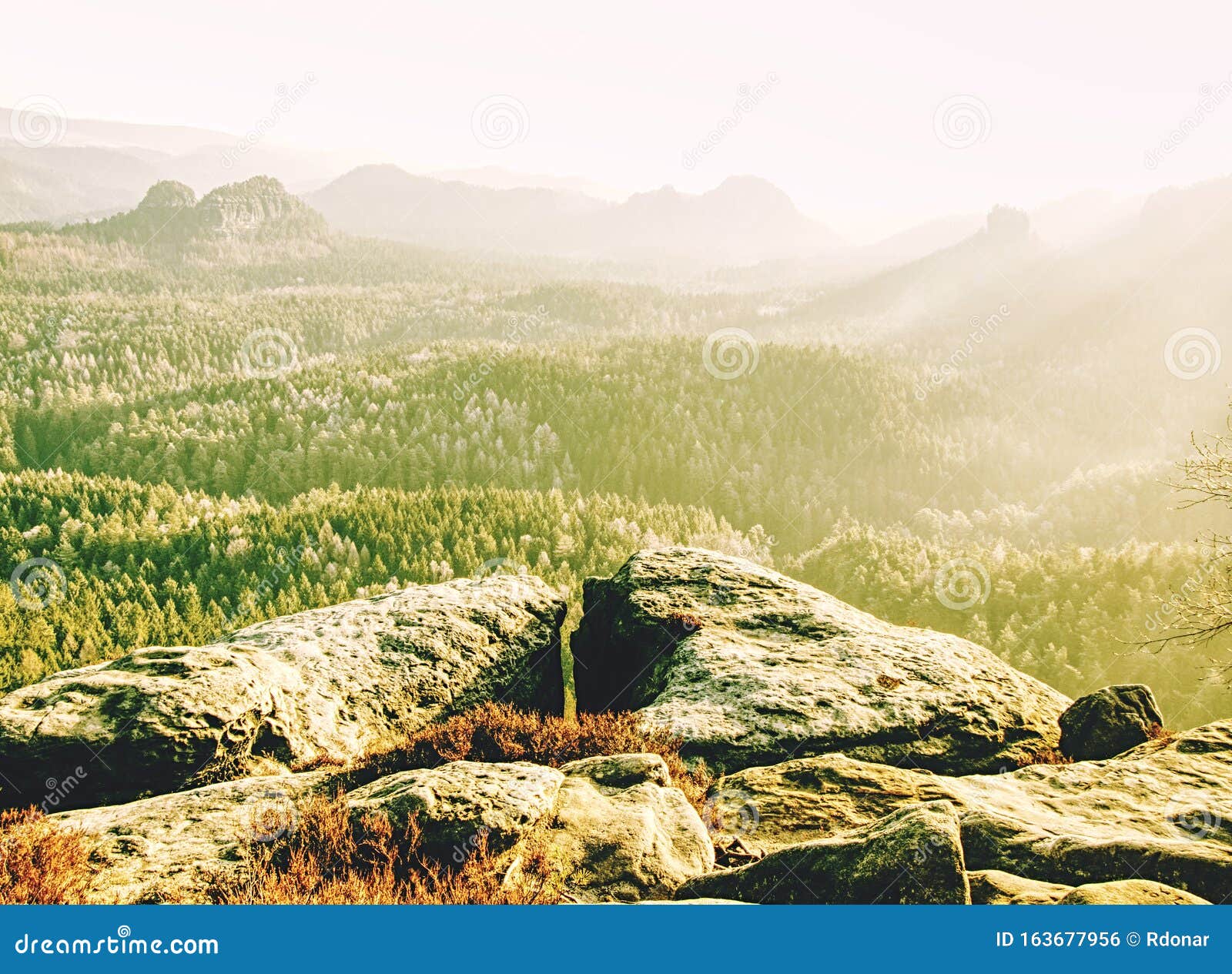 Fall View, Hills and Mountains in the Distance Stock Photo - Image of ...