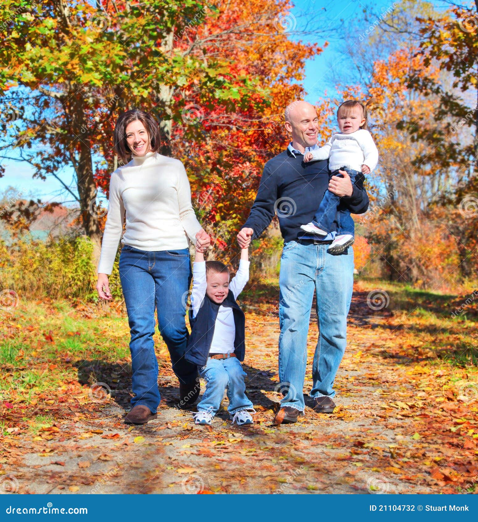 Fall walk stock photo. Image of cheerful, path, mommy - 21104732