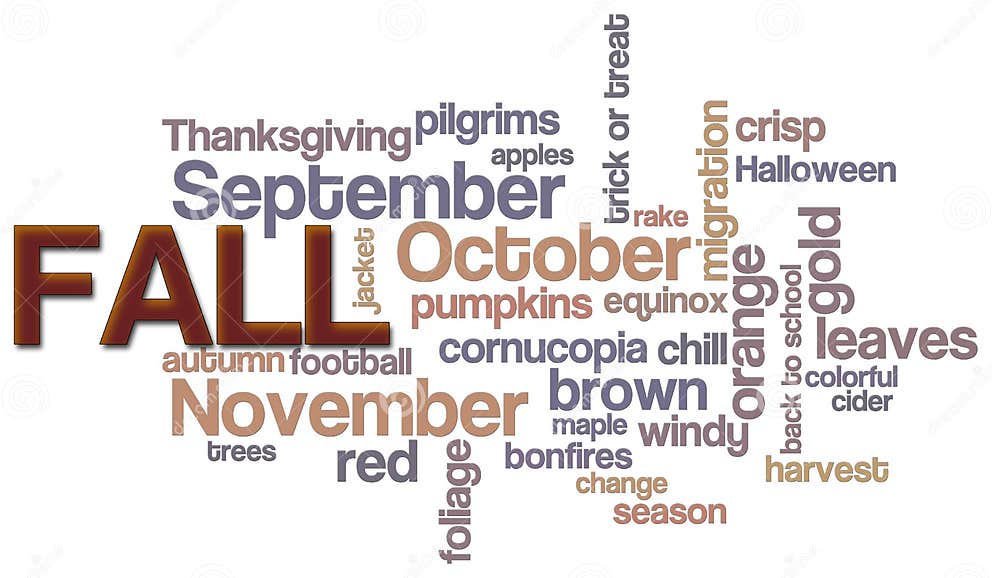 Fall Word Cloud stock illustration. Illustration of september - 16612158