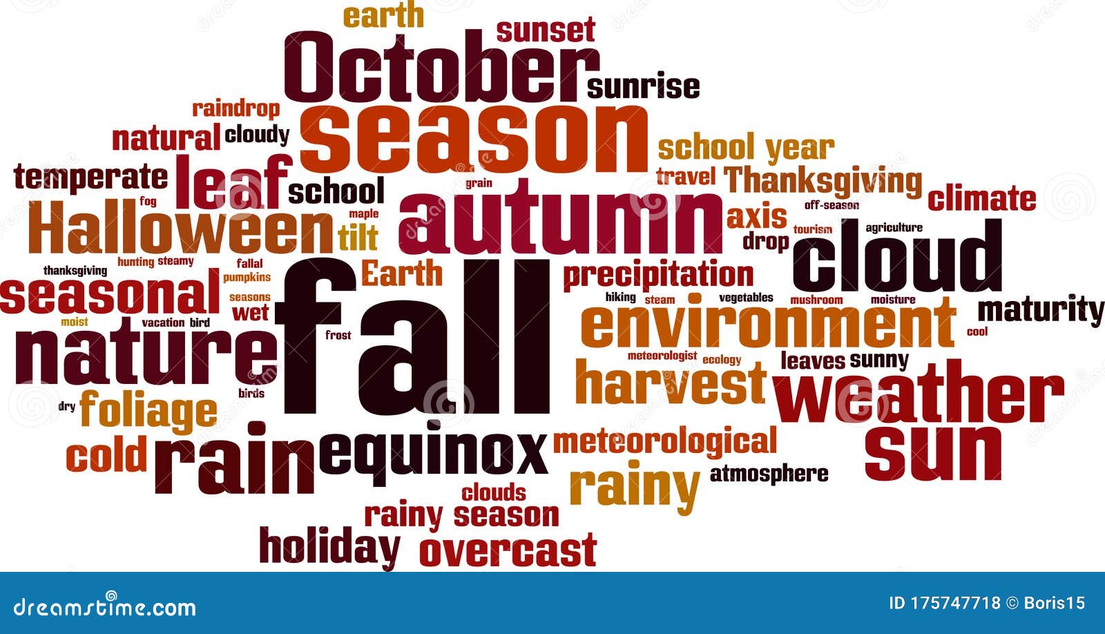 Fall word cloud stock vector. Illustration of autumnal - 175747718