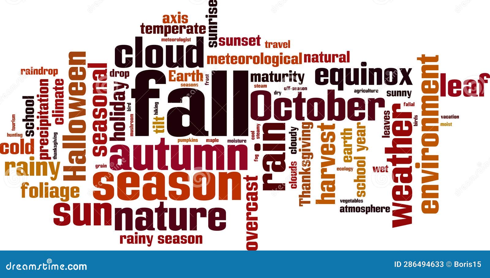 Fall word cloud stock illustration. Illustration of equinox - 286494633