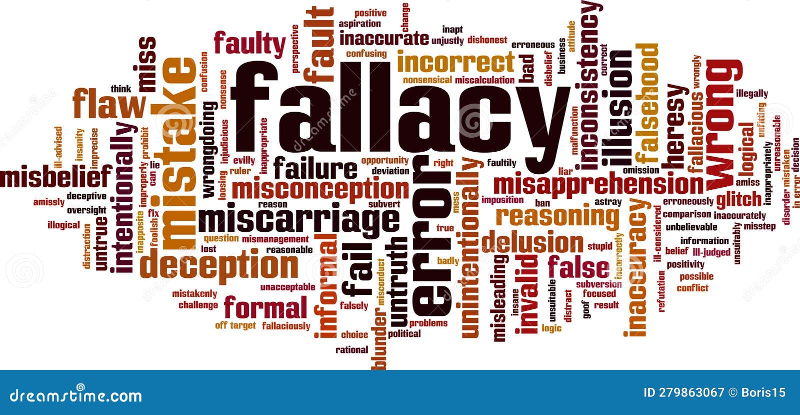 Fallacy word cloud stock vector. Illustration of delusion - 279863067