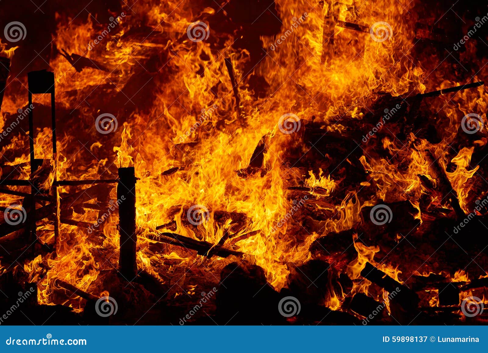 Fallas Fire Burning in Valencia Fest at March 19 Th Stock Image - Image ...