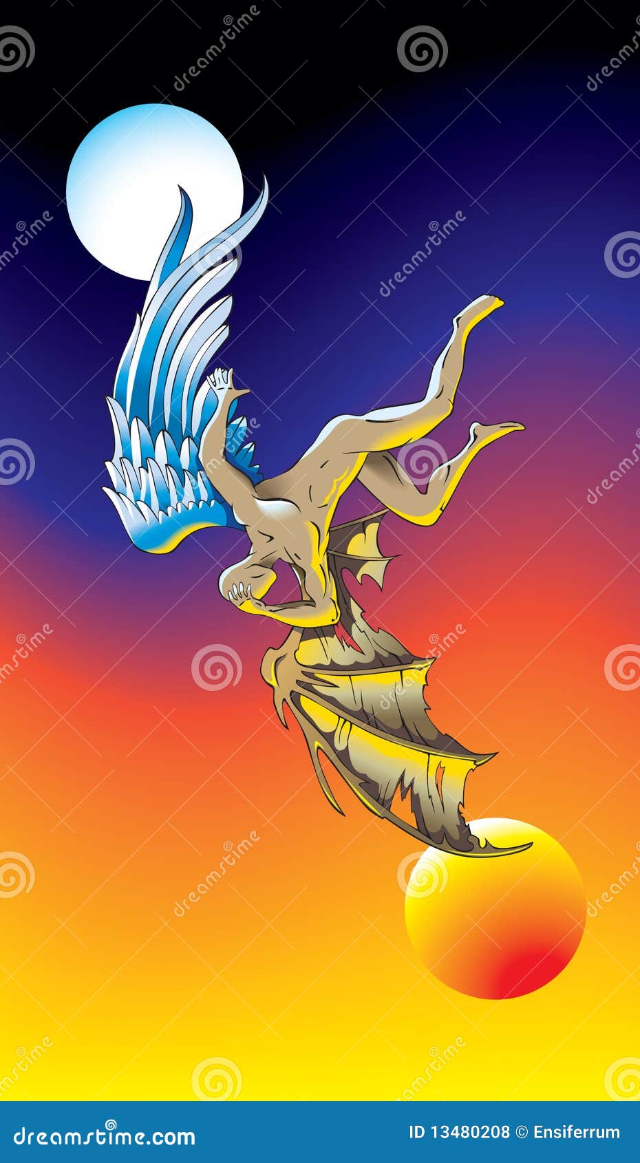 Fallen angel stock vector. Illustration of behavior, devil - 13480208