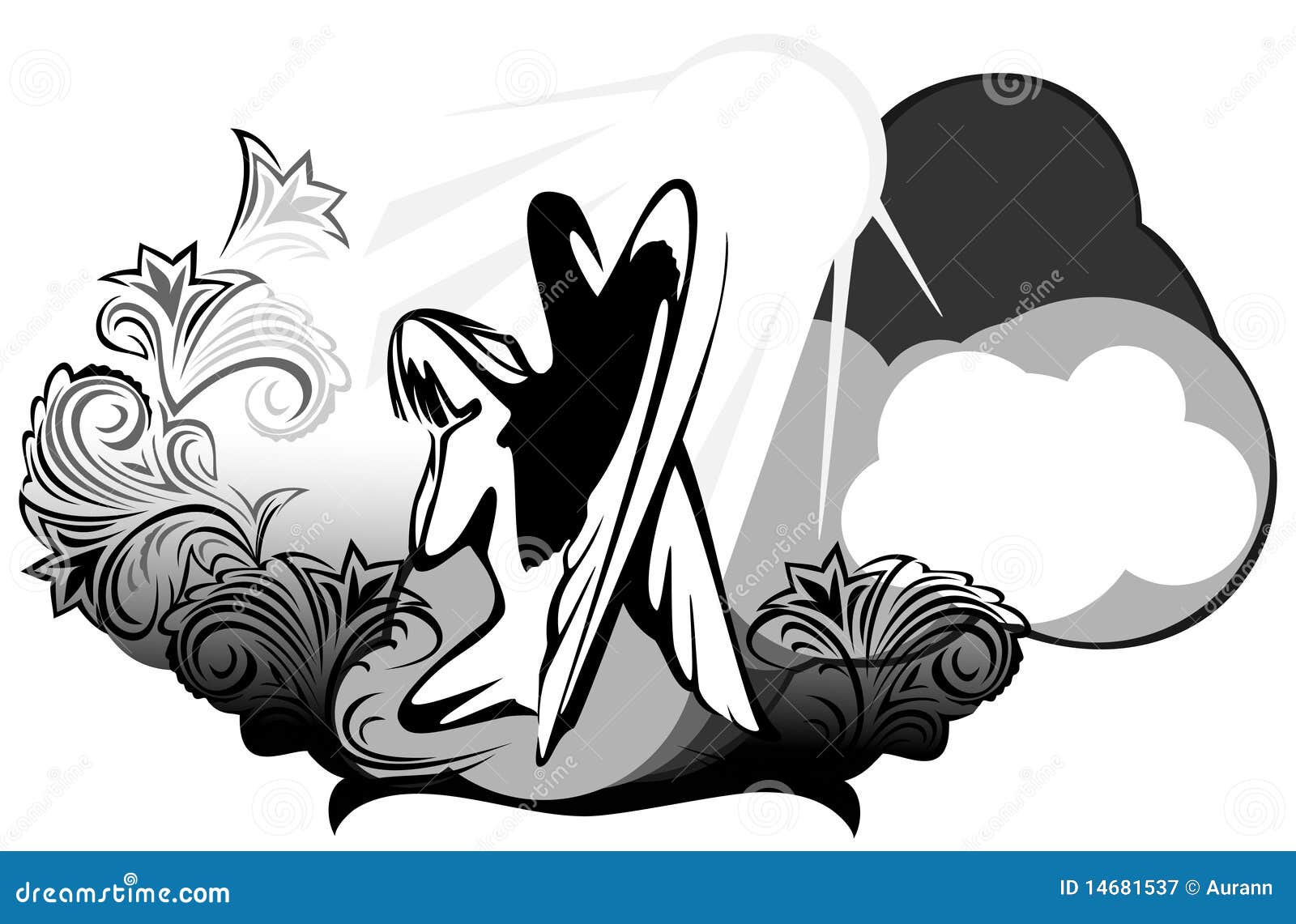 Fallen angel stock vector. Illustration of style, silhouette - 14681537