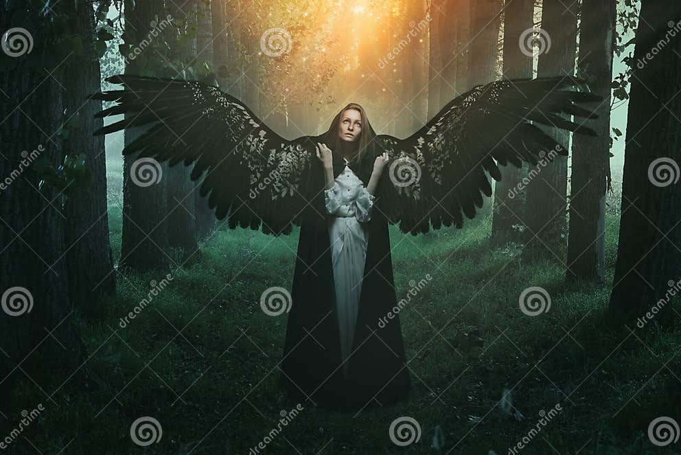 Fallen Angel with Sad Expression Stock Image - Image of hell, warrior ...