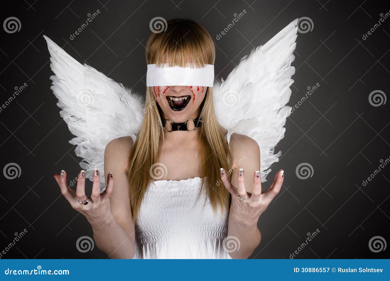 Fallen angel stock image. Image of hair, closed, open - 30886557