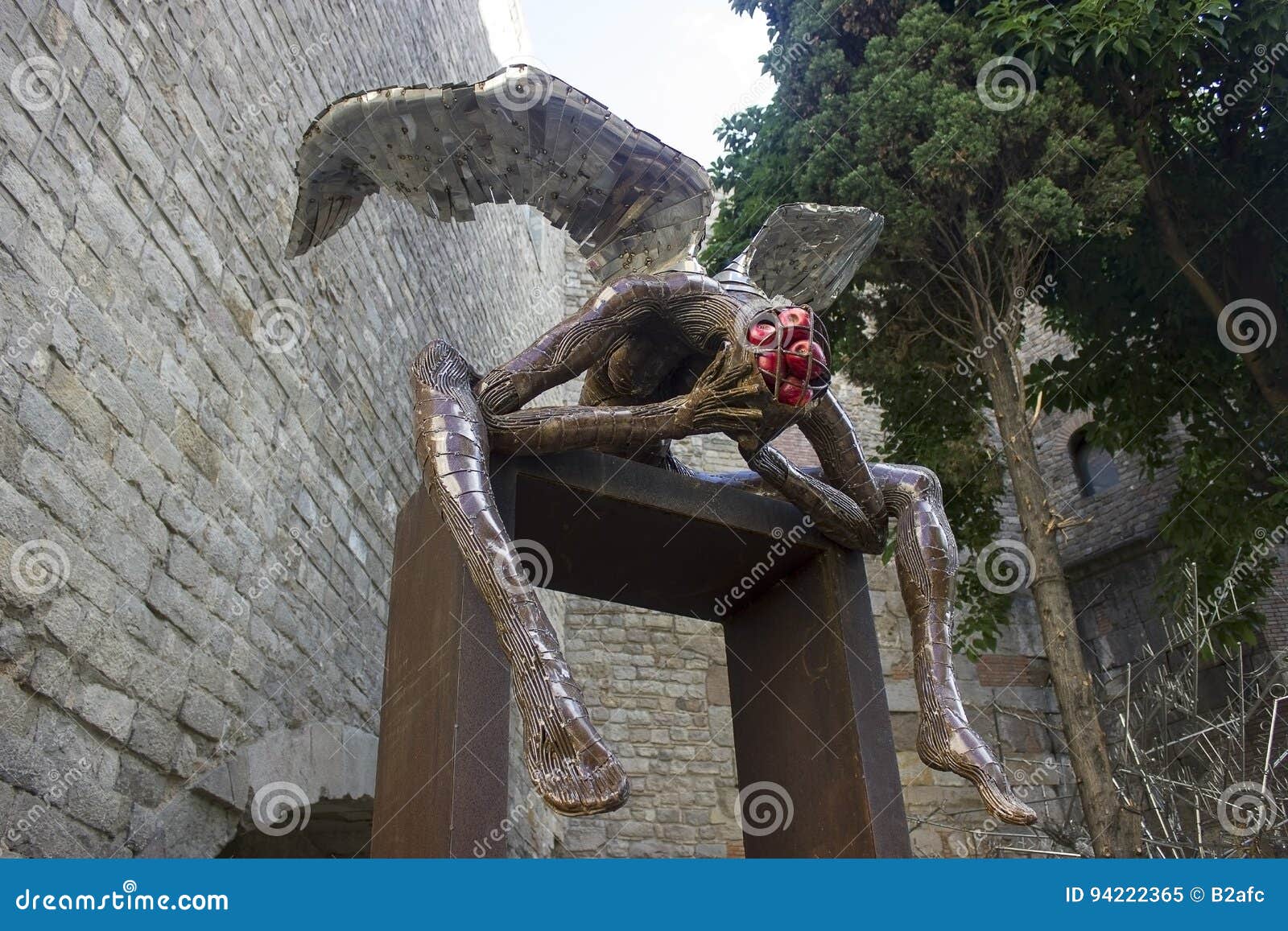 A Fallen Angel Statue in Barcelona Editorial Image - Image of catholic ...