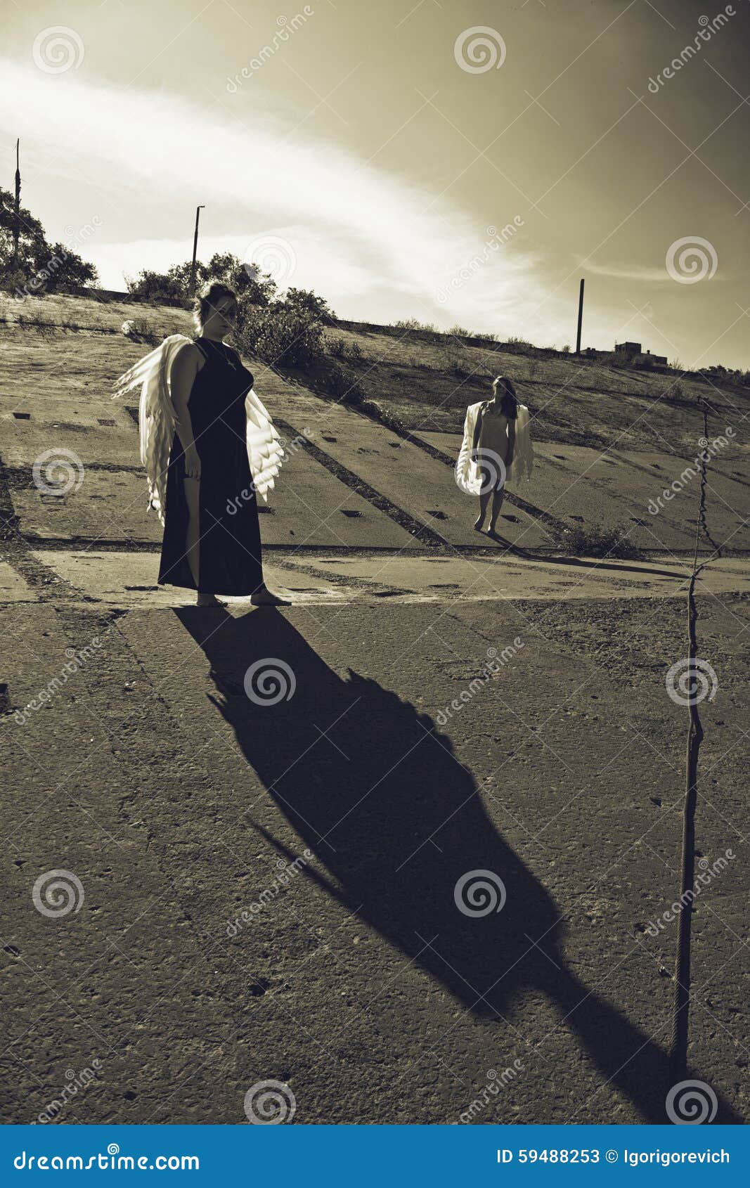Fallen angels stock image. Image of nature, model, quay - 59488253