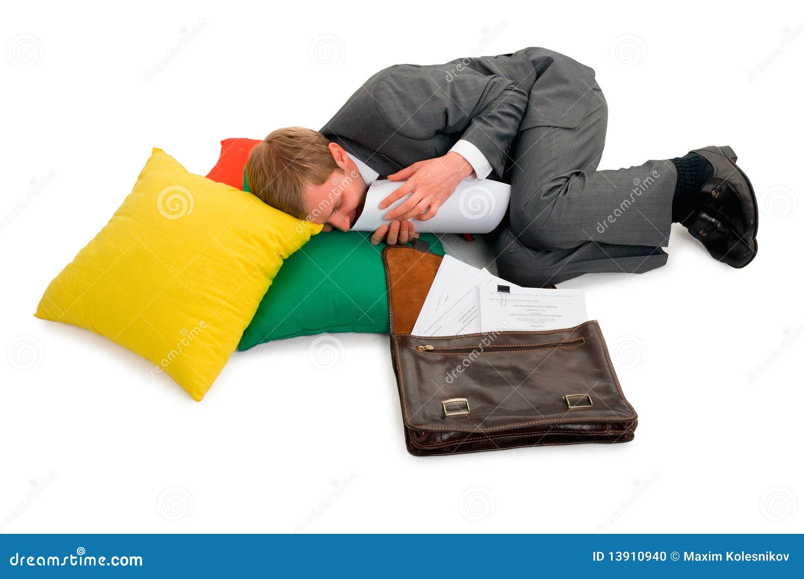 The Fallen Asleep Man the Businessman Stock Photo - Image of expression ...