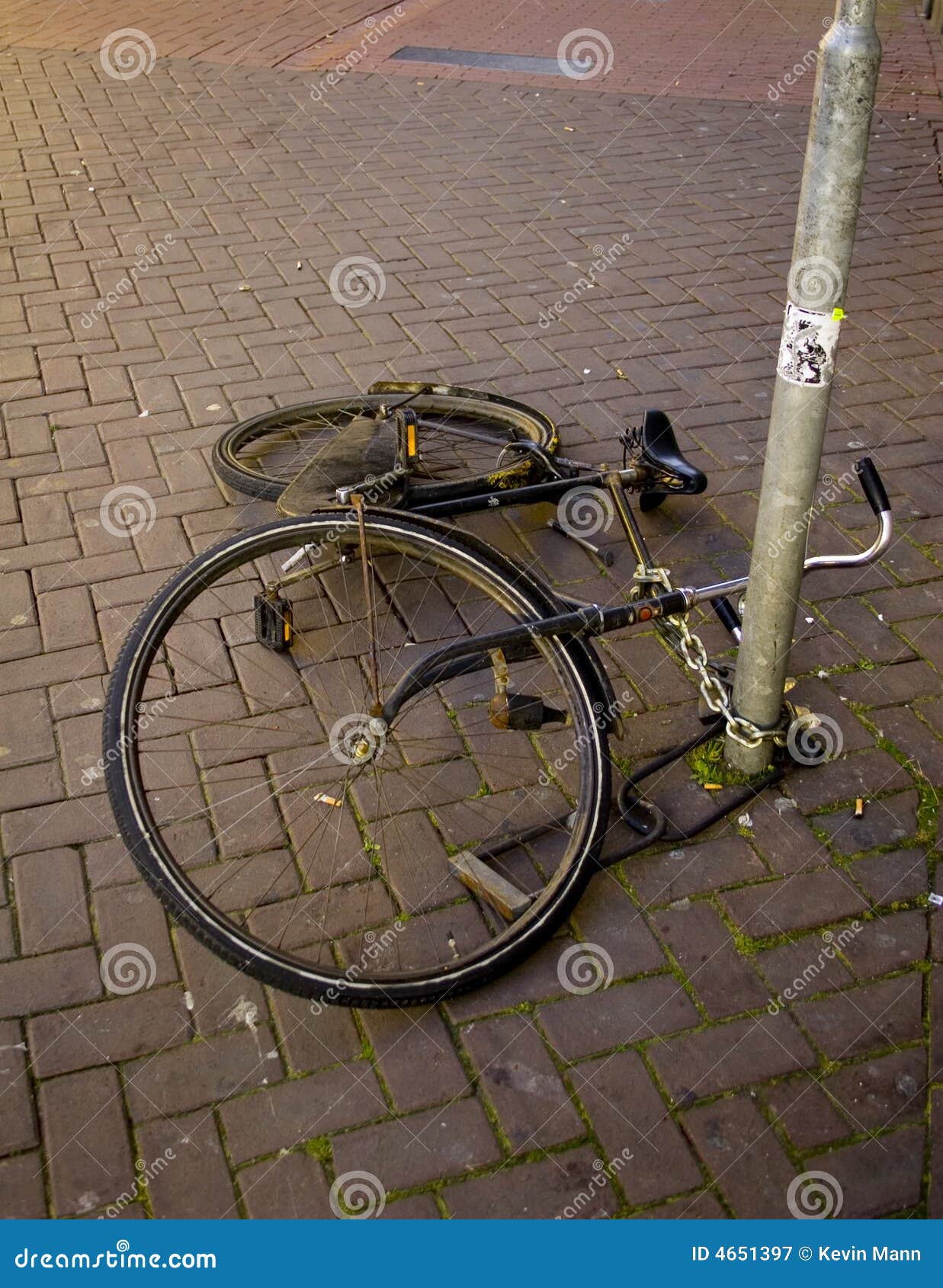 Fallen bike stock image. Image of urban, fallen, pavement - 4651397