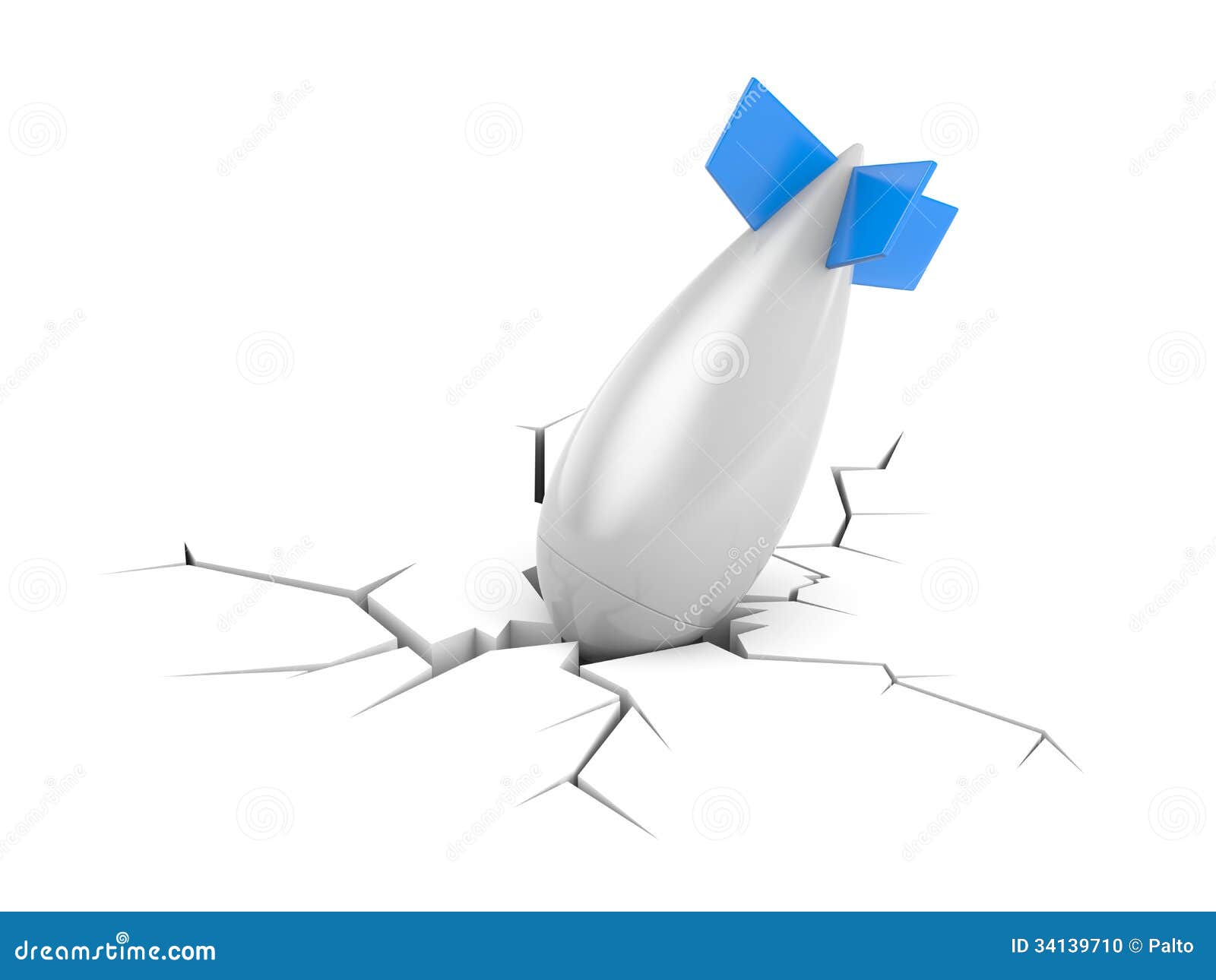 Fallen bomb broke ground stock illustration. Illustration of failure ...