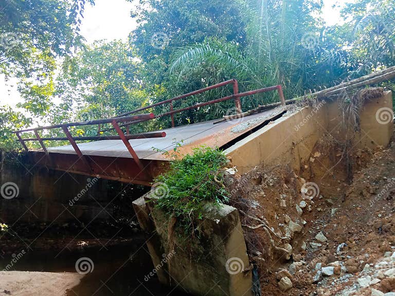 Fallen bridge by big wave stock photo. Image of wave - 223239526