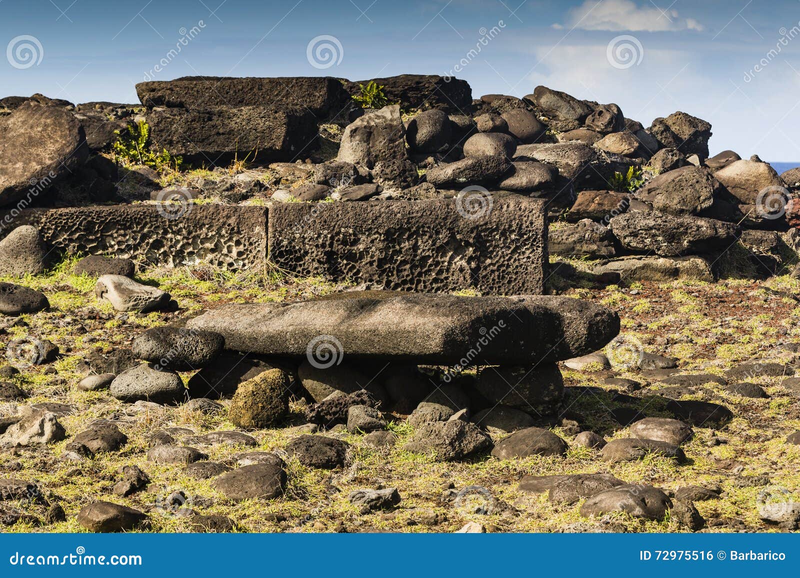 Fallen Broken Moai Statue Stock Photos - Free & Royalty-Free Stock ...